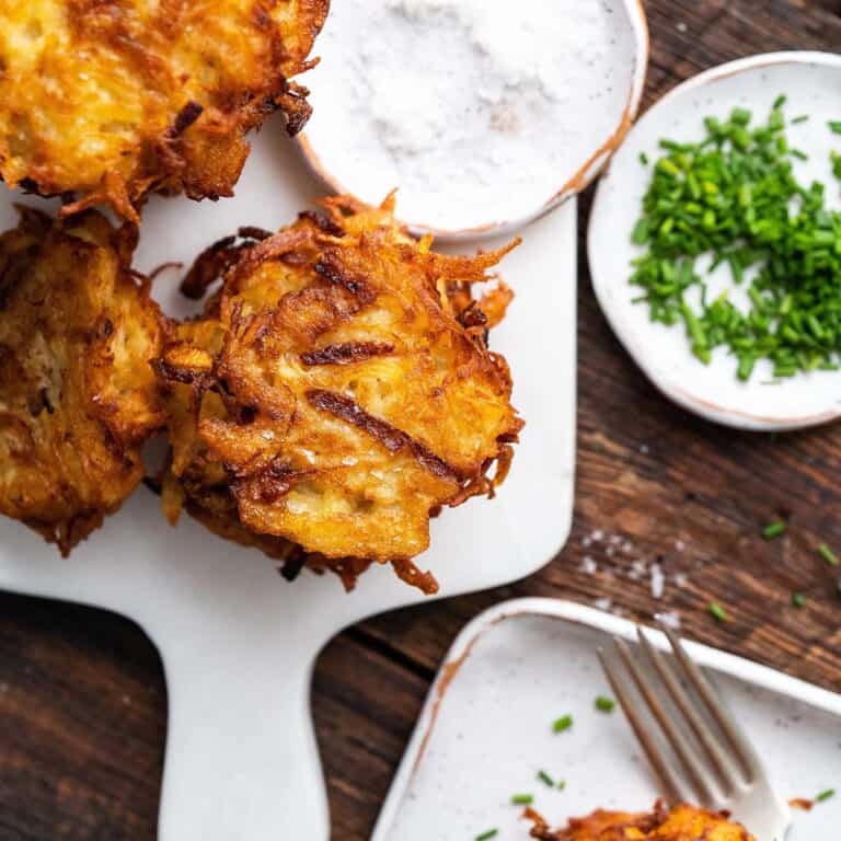 Crispy Potato Latkes Recipe with Caramelized Onion - The Best Easy ...