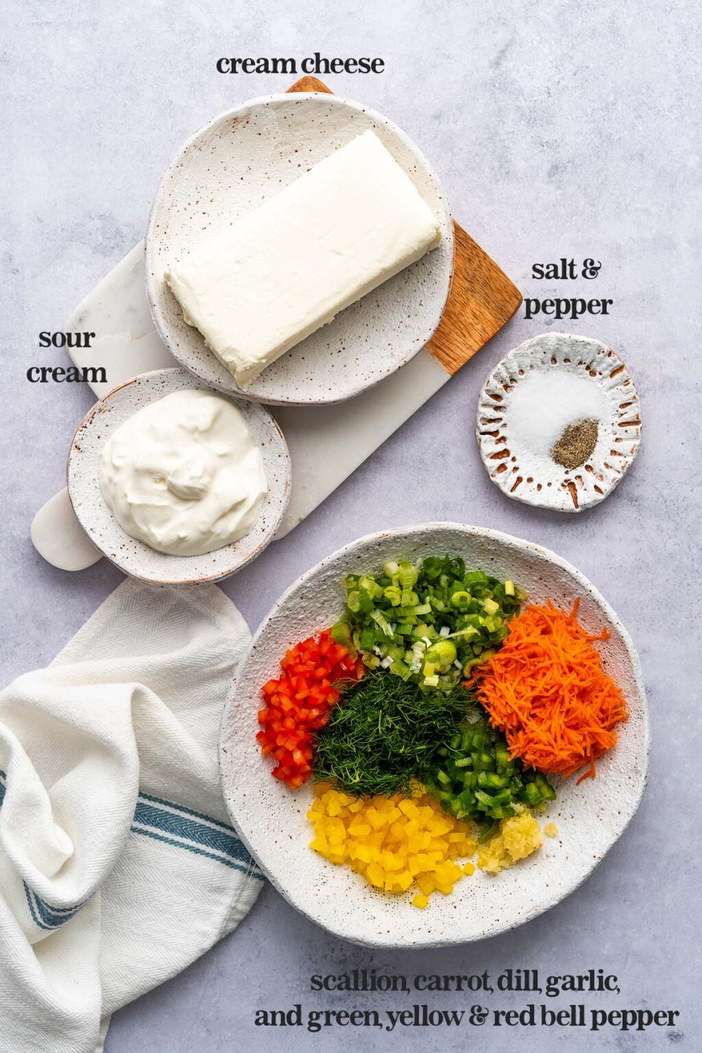 Vegetable Cream Cheese Dip - An Edible Mosaic™