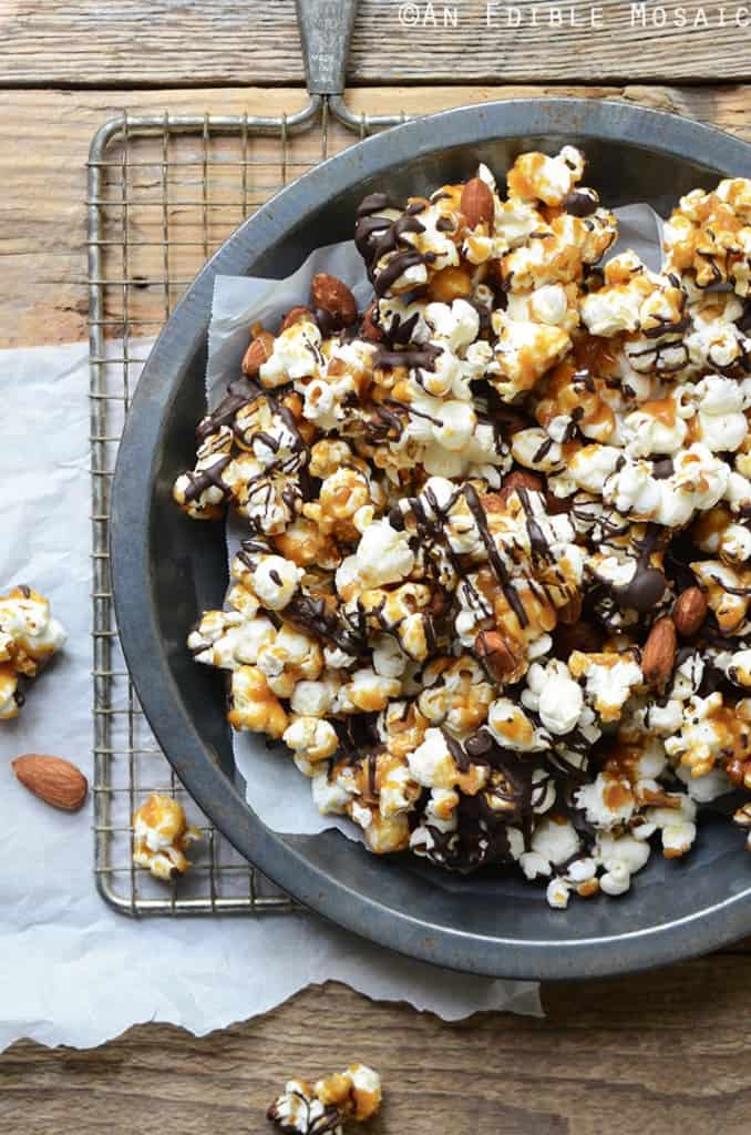 Salted Butter Toffee Popcorn with Dark Chocolate and Toasted Almonds ...
