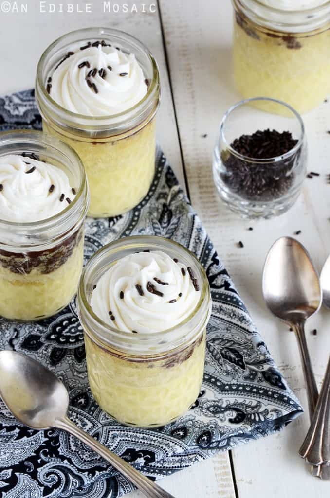 Individual Boston Cream Pies in a Jar - An Edible Mosaic™
