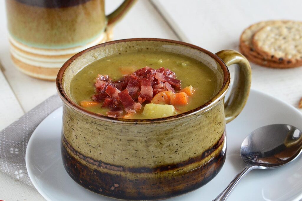 Simple Split Green Pea Soup Recipe Without Ham - An Edible Mosaic™