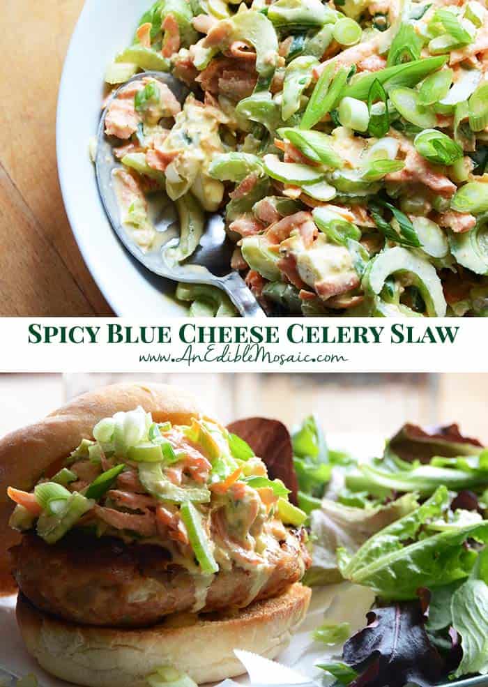 Spicy Blue Cheese Celery Slaw - An Edible Mosaic™