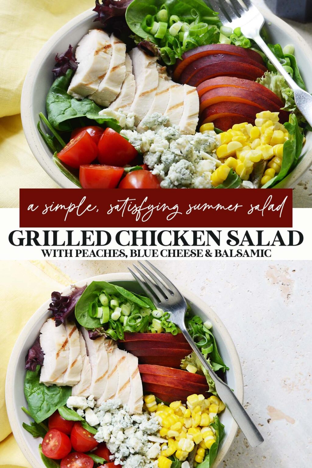 Simple Grilled Chicken Salad Recipe with Balsamic Syrup - An Edible Mosaic™