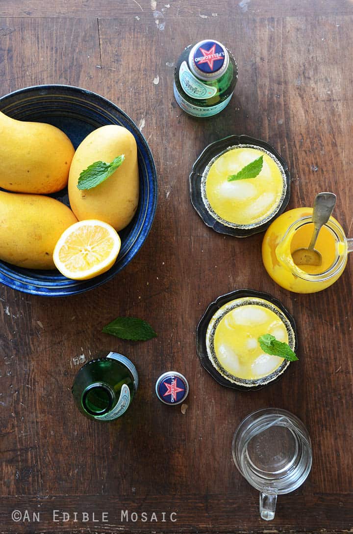 Virgin Mango Margarita Mocktail Recipe with Meyer Lemon - An Edible Mosaic™