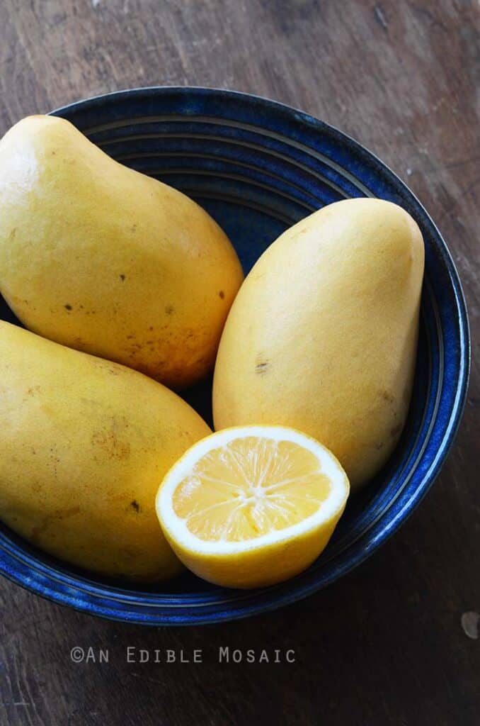 Virgin Mango Margarita Mocktail Recipe with Meyer Lemon - An Edible Mosaic™