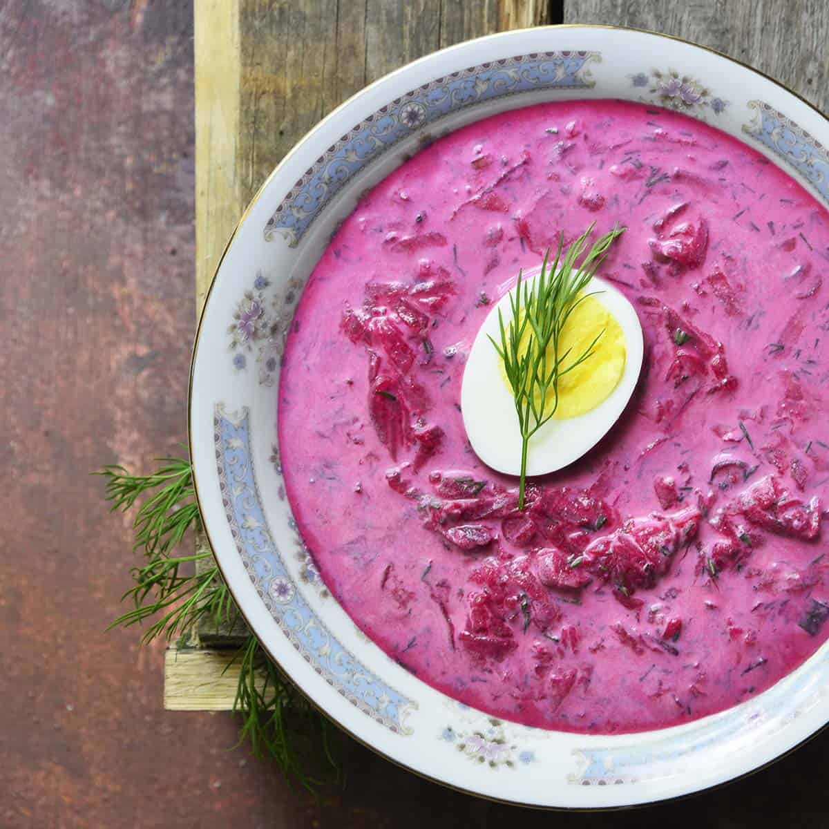 Polish Cold Beet Soup (Chłodnik) - An Edible Mosaic™