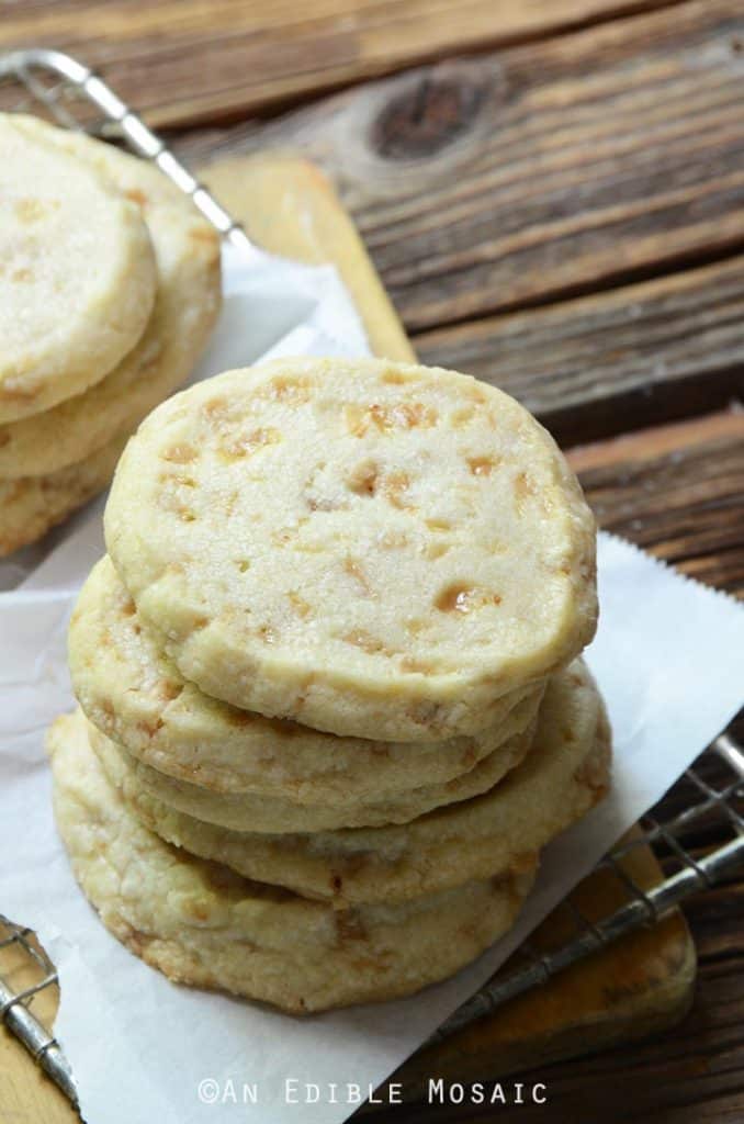 Slice and Bake Butter Toffee Shortbread Cookies - An Edible Mosaic™