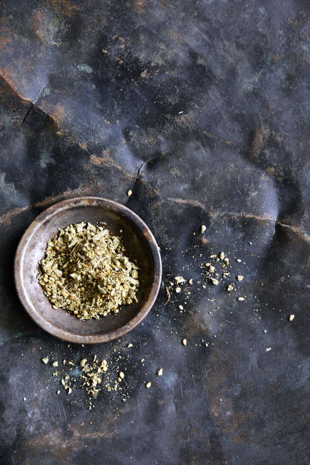 Shades of Green Salad with Creamy Za'atar Dressing - An Edible Mosaic™