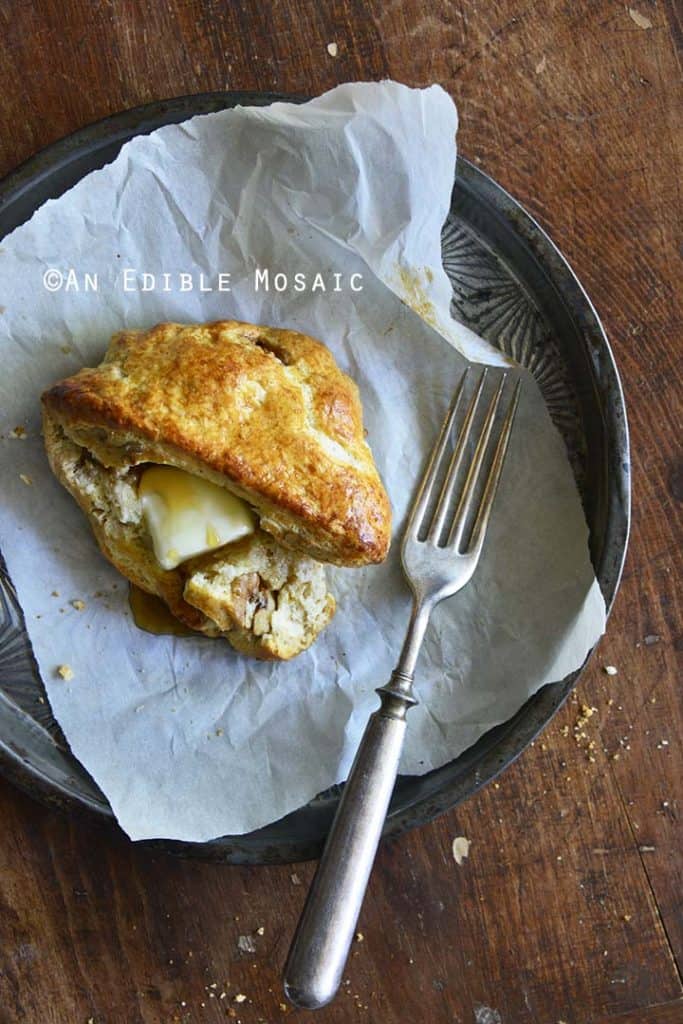 Small Batch Flaky Golden Maple Walnut Scones Recipe - An Edible Mosaic™