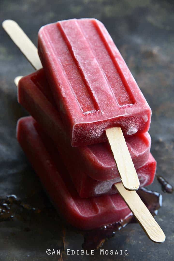 Homemade Roasted Plum Rosé Popsicles with Cardamom Recipe