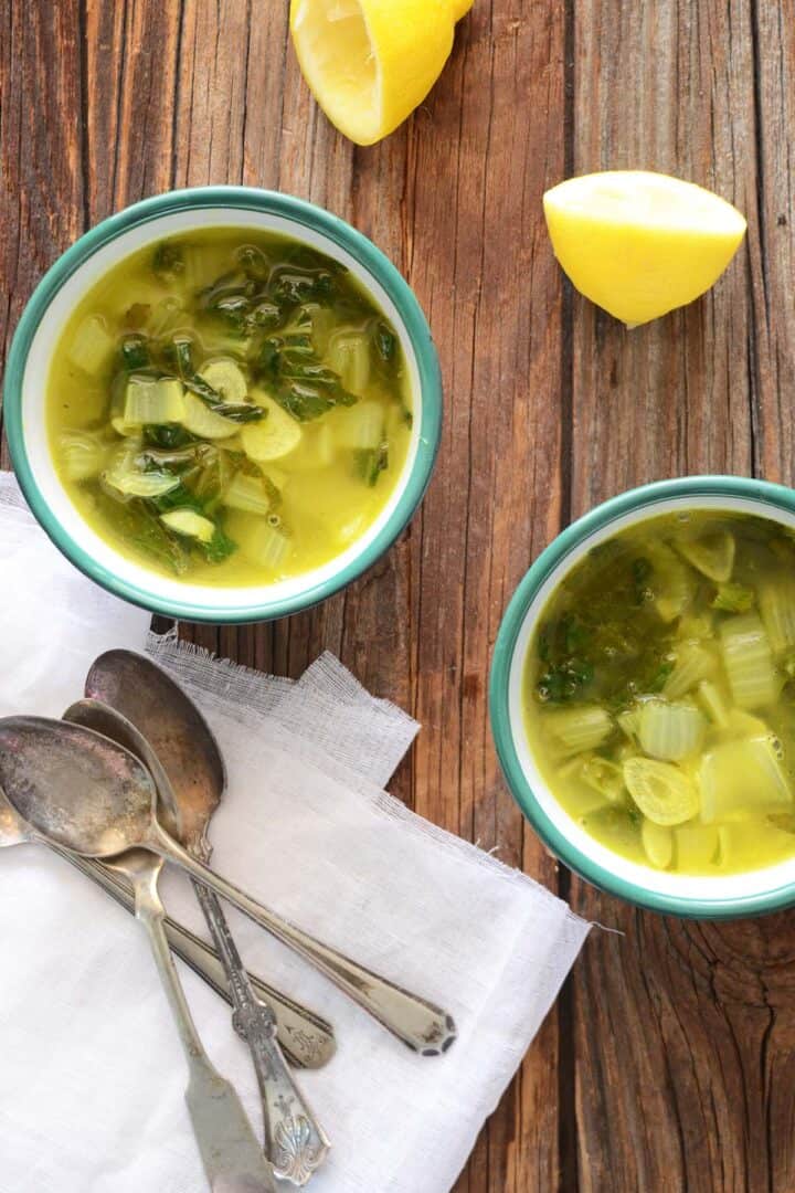 Cleansing Garlicky Baby Bok Choy Soup Recipe - An Edible Mosaic™