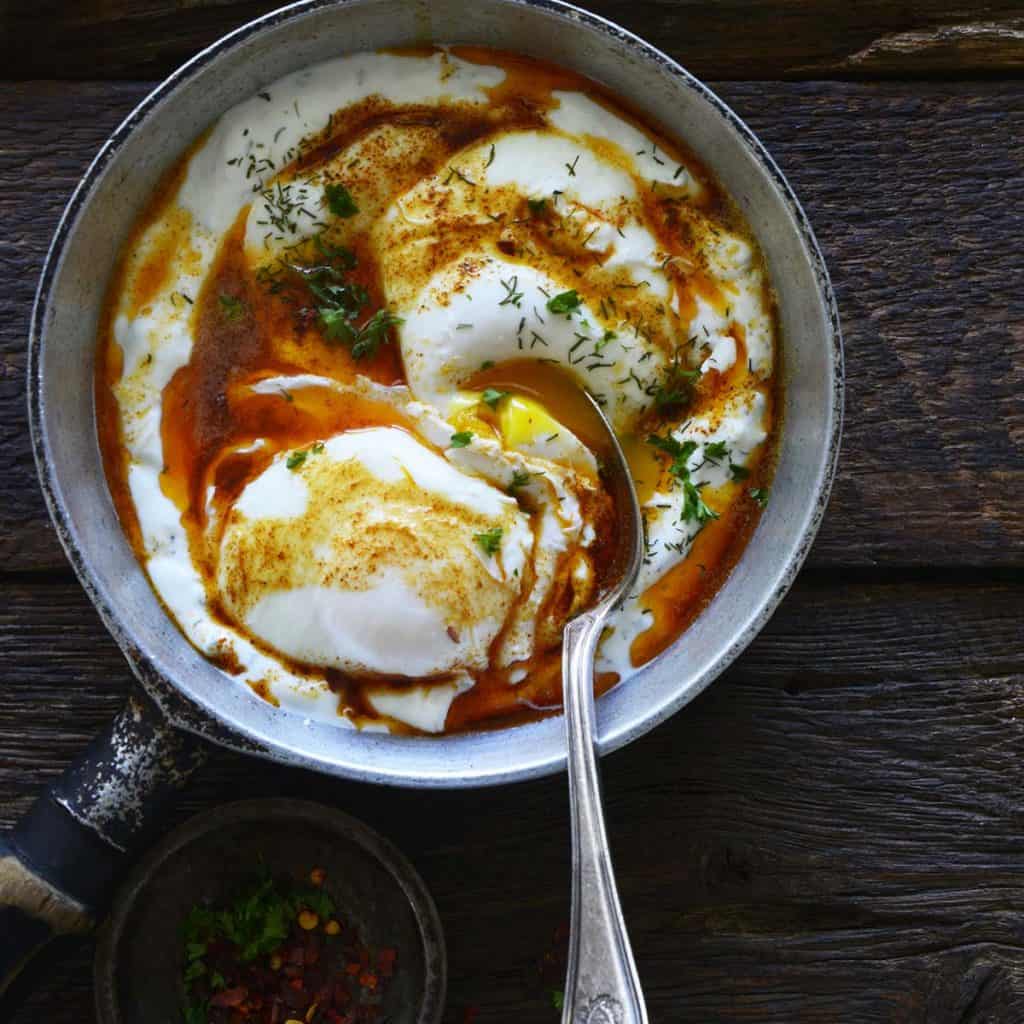 Cilbir (Turkish Eggs Recipe) - An Edible Mosaic™