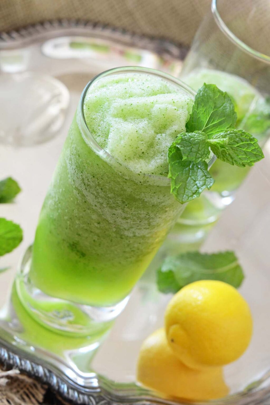 Limonana (Middle Eastern Frozen Mint Lemonade Recipe) - An Edible Mosaic™