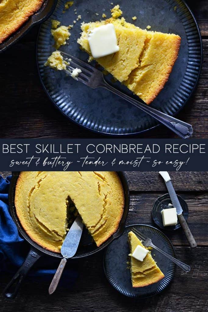 Easy Cast Iron Skillet Cornbread Recipe (Moist Sweet Cornbread!) {video ...