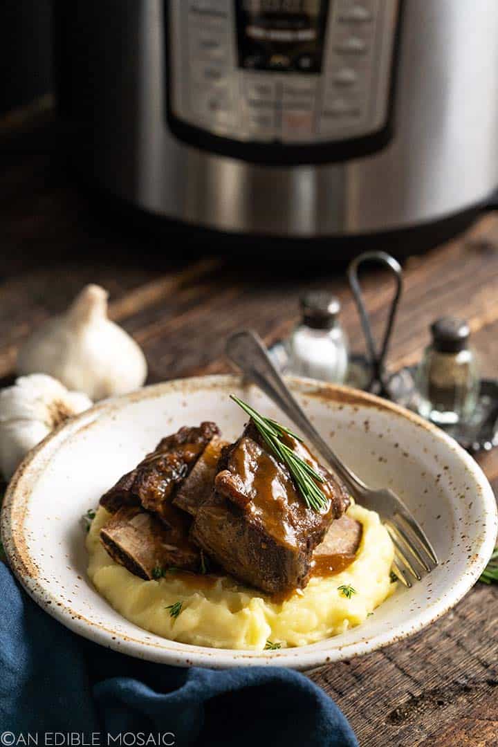 Tender Instant Pot Beef Short Ribs Recipe {video} - An Edible Mosaic™