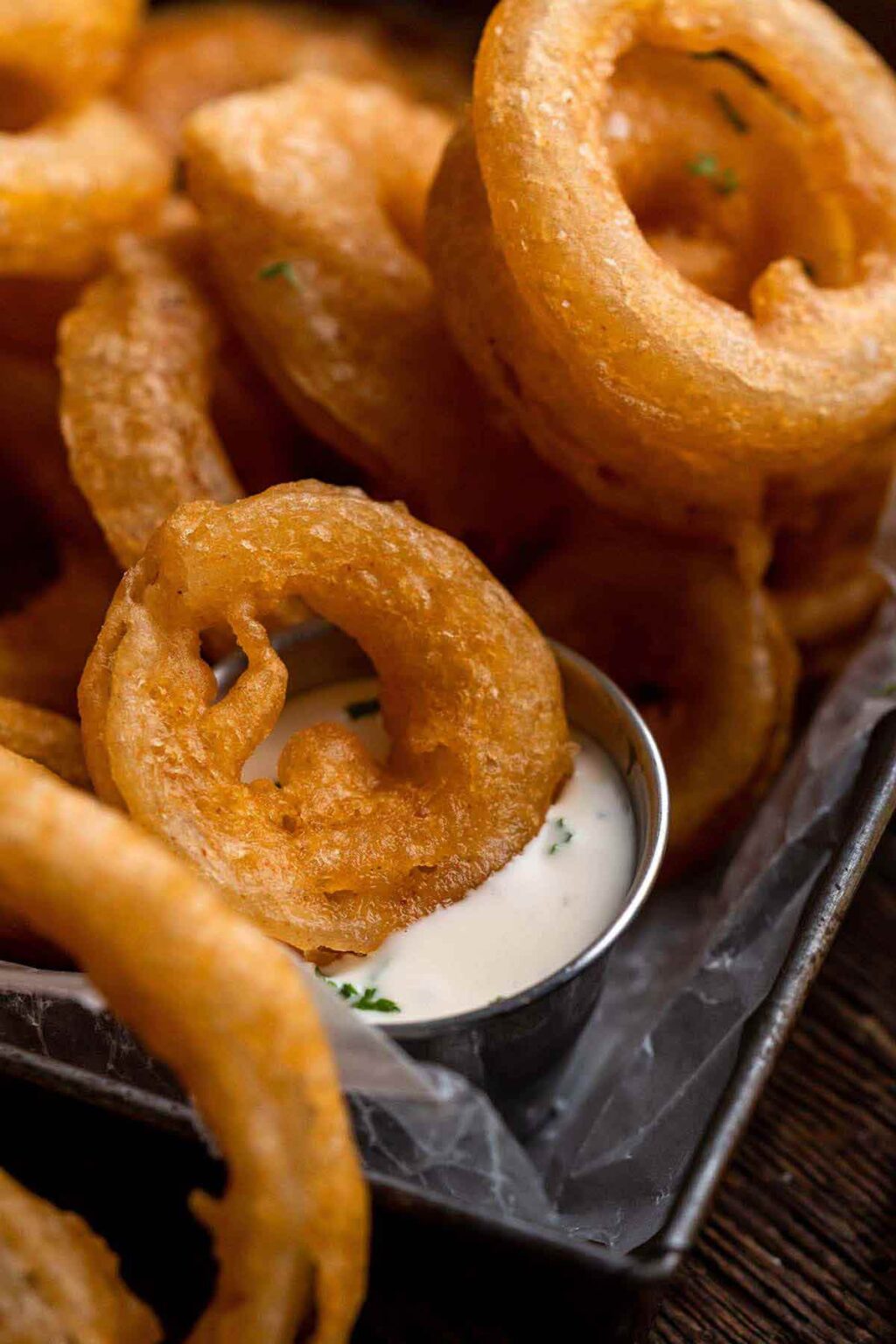 Crispy Beer Battered Onion Ring Recipe {video} - An Edible Mosaic™