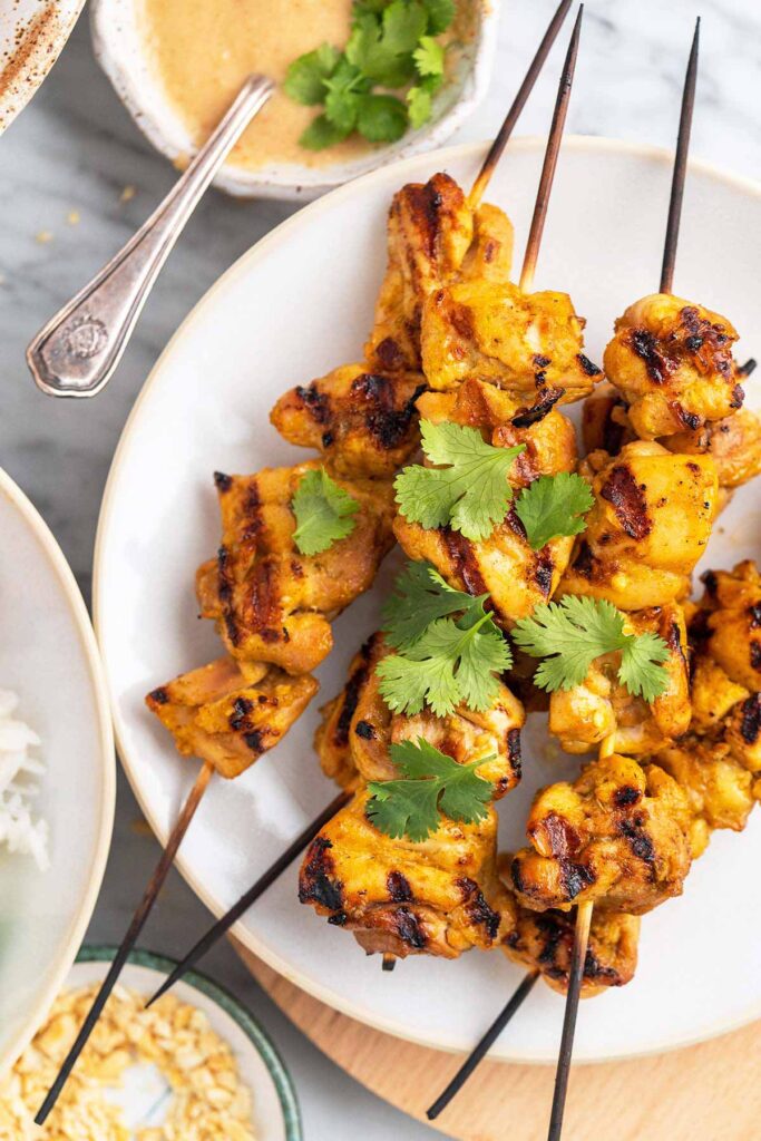Easy Chicken Satay Recipe with Homemade Peanut Sauce - An Edible Mosaic™