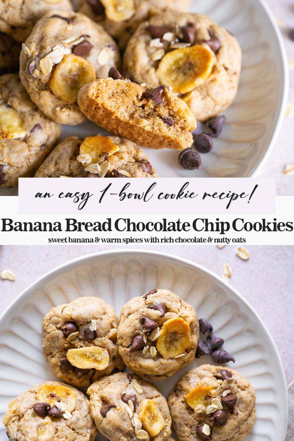 1-Bowl Easy Banana Bread Chocolate Chip Cookies Recipe - An Edible Mosaic™