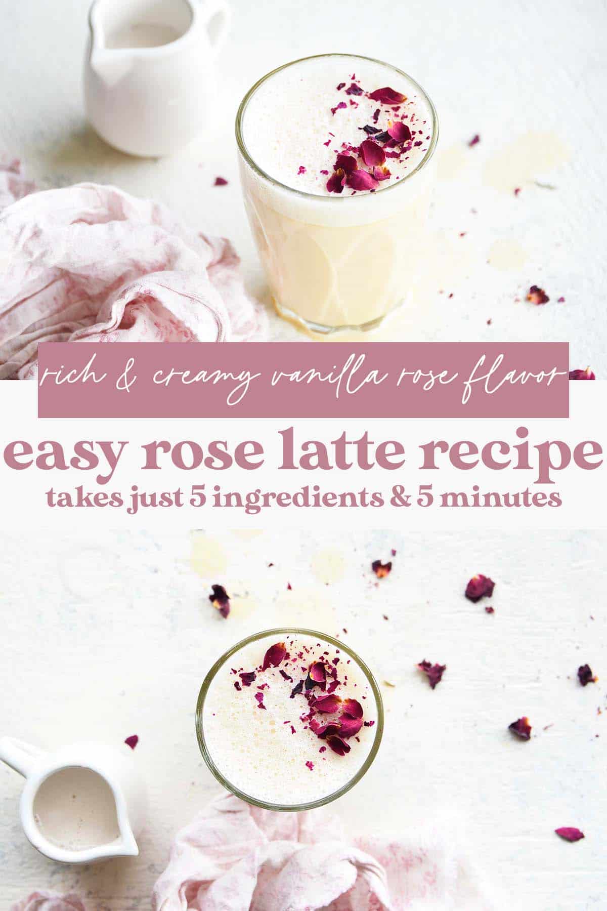 Easy Homemade Rose Tea Latte with Vanilla Rooibos Recipe