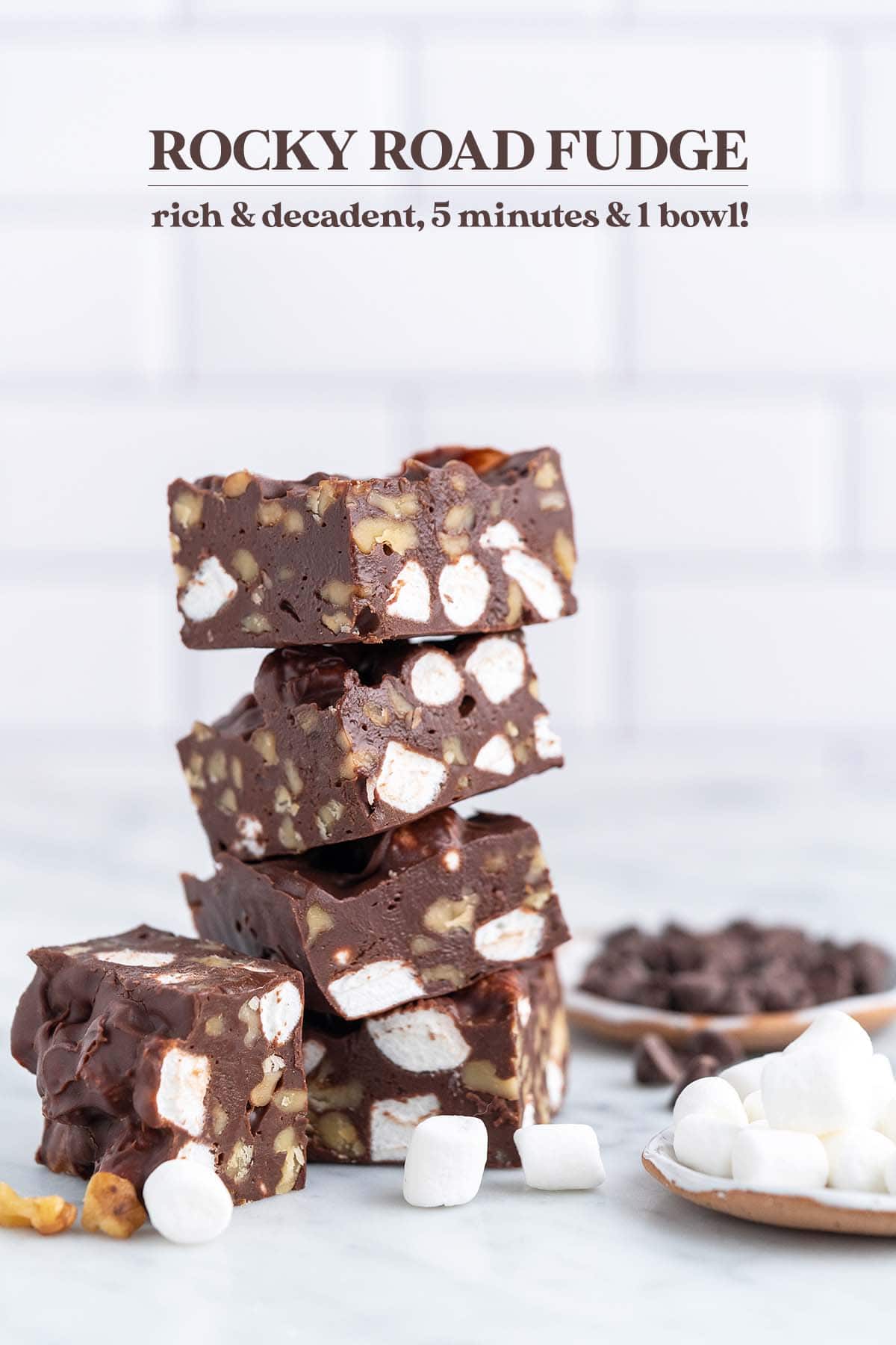 Rocky Road Fudge Recipe - Easy 5 Minute Microwave Fudge! - An Edible ...