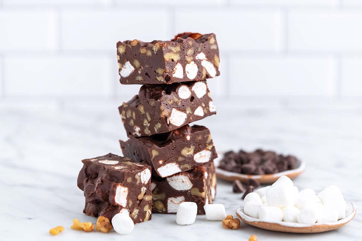 Rocky Road Fudge Recipe - Easy 5 Minute Microwave Fudge! - An Edible ...