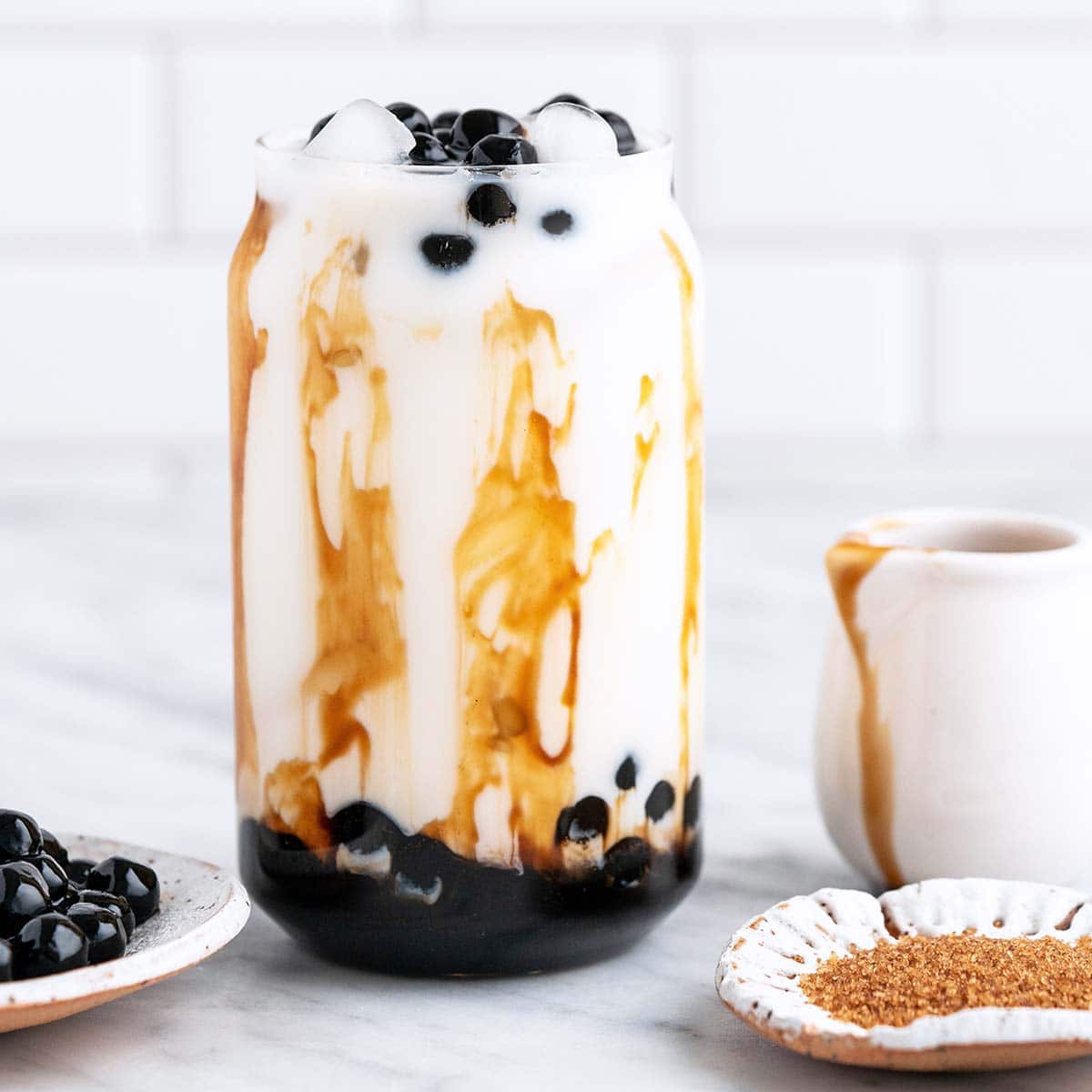 Brown Sugar Milk Tea (aka Tiger Milk Tea Boba) {video} - An Edible Mosaic™