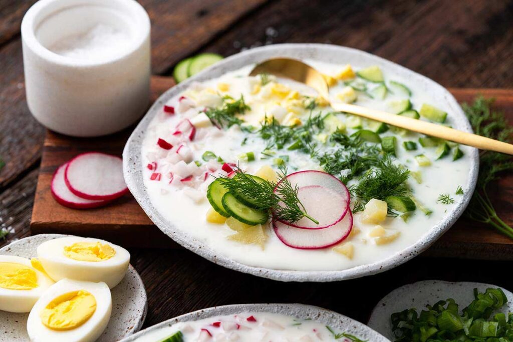 Okroshka Recipe (Refreshing Russian Cold Soup) - An Edible Mosaic™