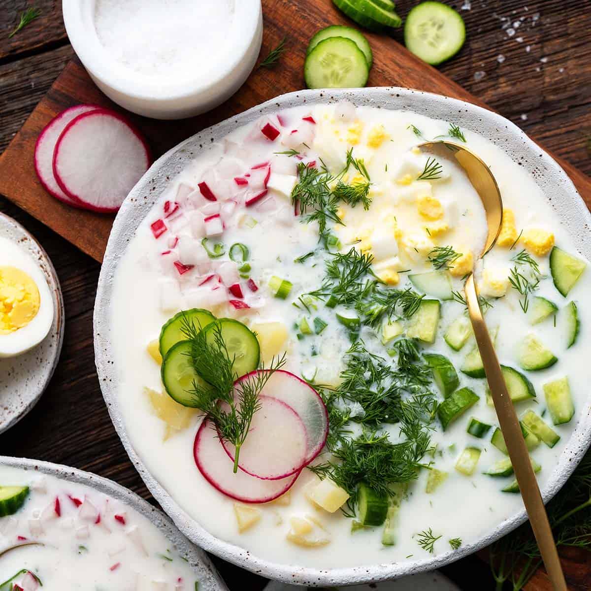 Okroshka Recipe (Refreshing Russian Cold Soup) - An Edible Mosaic™