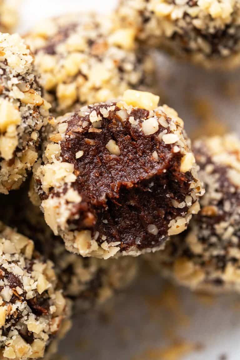 15 Minute Easy Chocolate Date Balls Recipe {video} - An Edible Mosaic™
