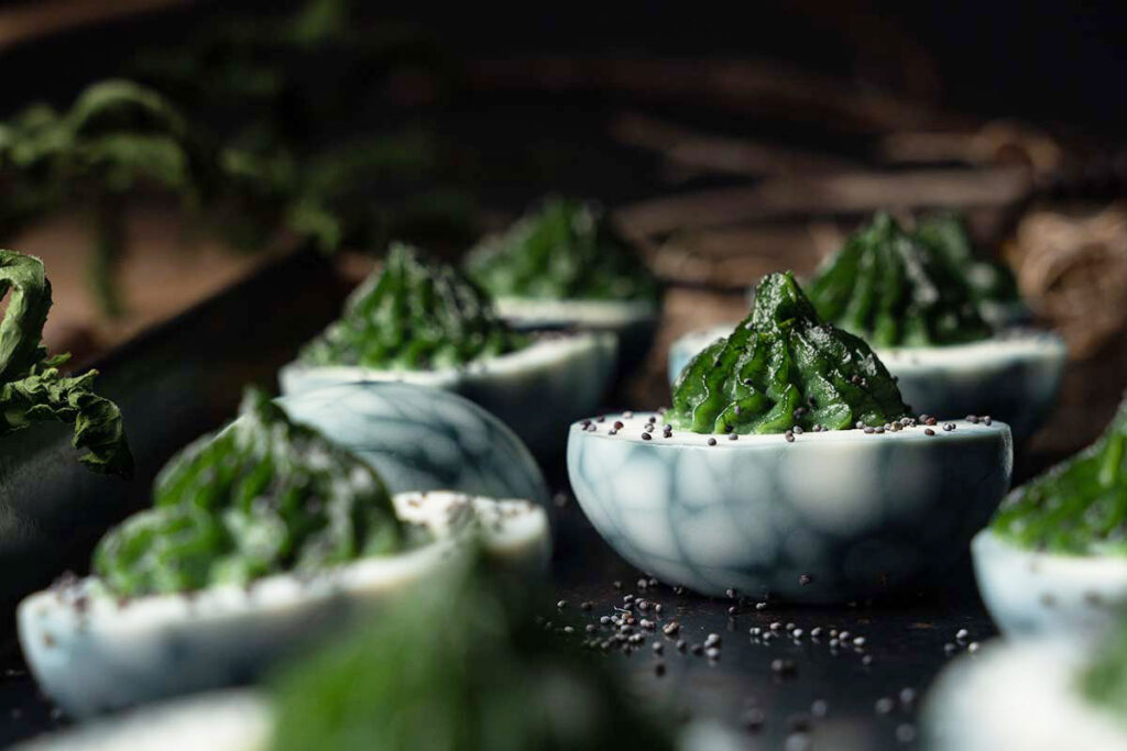 Halloween Deviled Eggs Recipe (Naturally Dyed) - An Edible Mosaic™