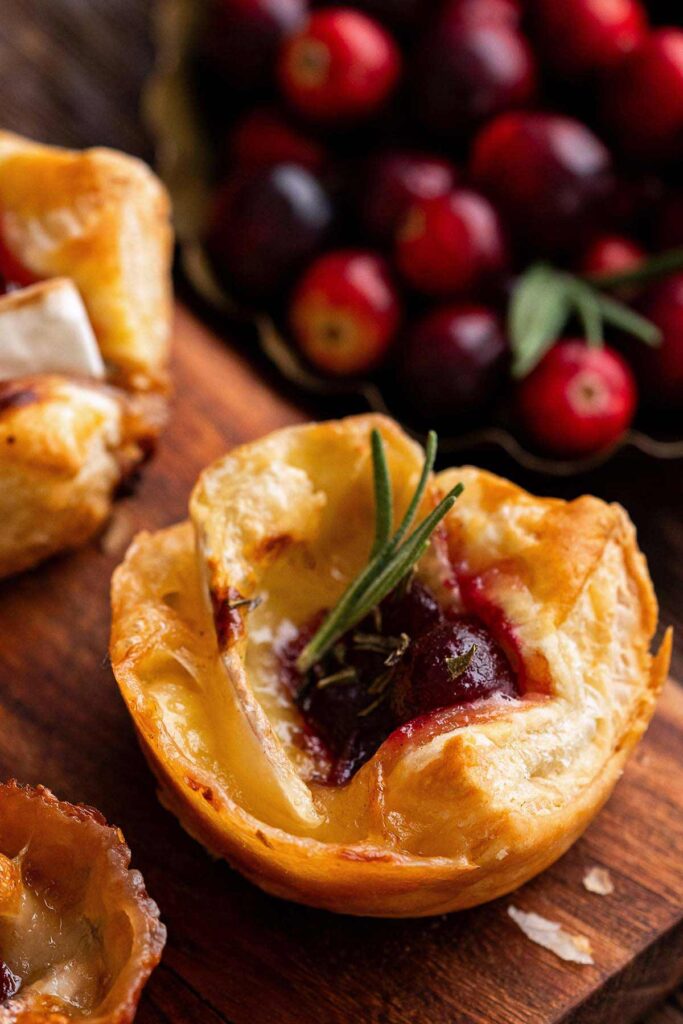 EASY Cranberry Brie Bites with Puff Pastry - An Edible Mosaic™