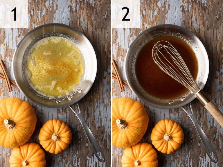 Spiced Pumpkin Waffle Recipe with Brown Butter Maple Syrup - An Edible ...