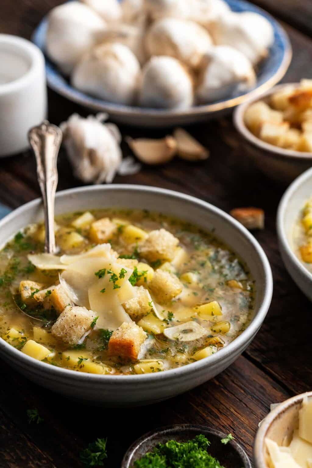 Authentic Česnečka (Czech Garlic Soup or Hangover Soup) {video} - An ...