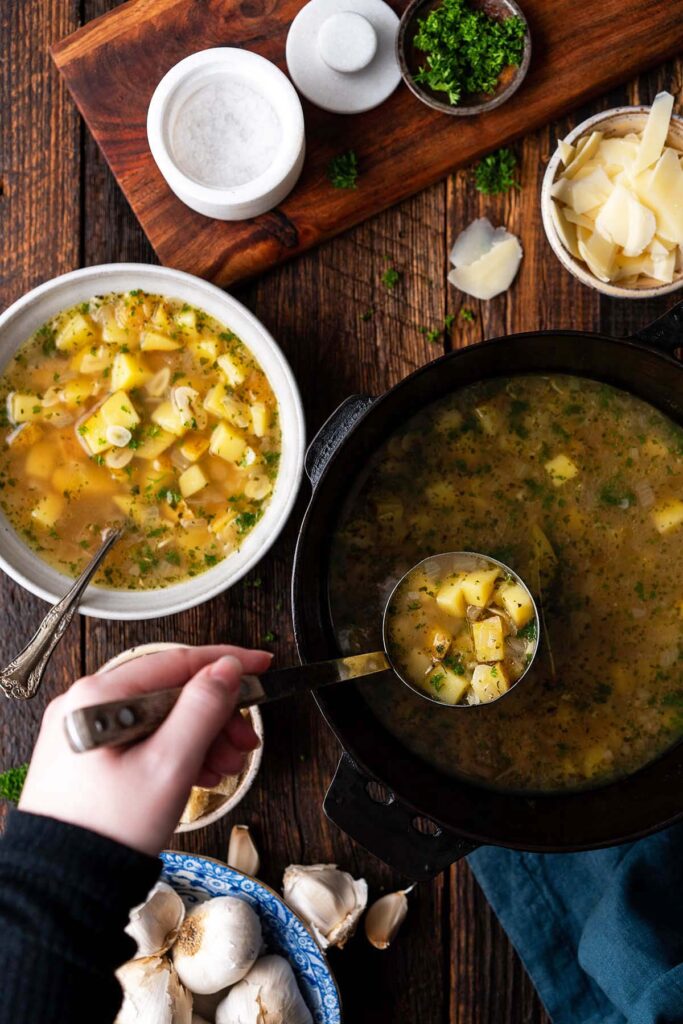 Authentic Česnečka (Czech Garlic Soup, aka Hangover Soup) {video} - An ...