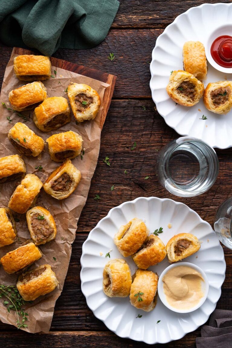 Easy Homemade Mini Sausage Rolls with Puff Pastry - An Edible Mosaic™