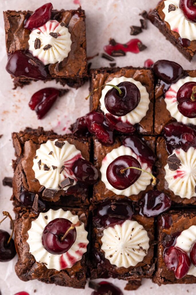 Cherry Chocolate Brownies From Scratch - Black Forest Cake Inspired ...