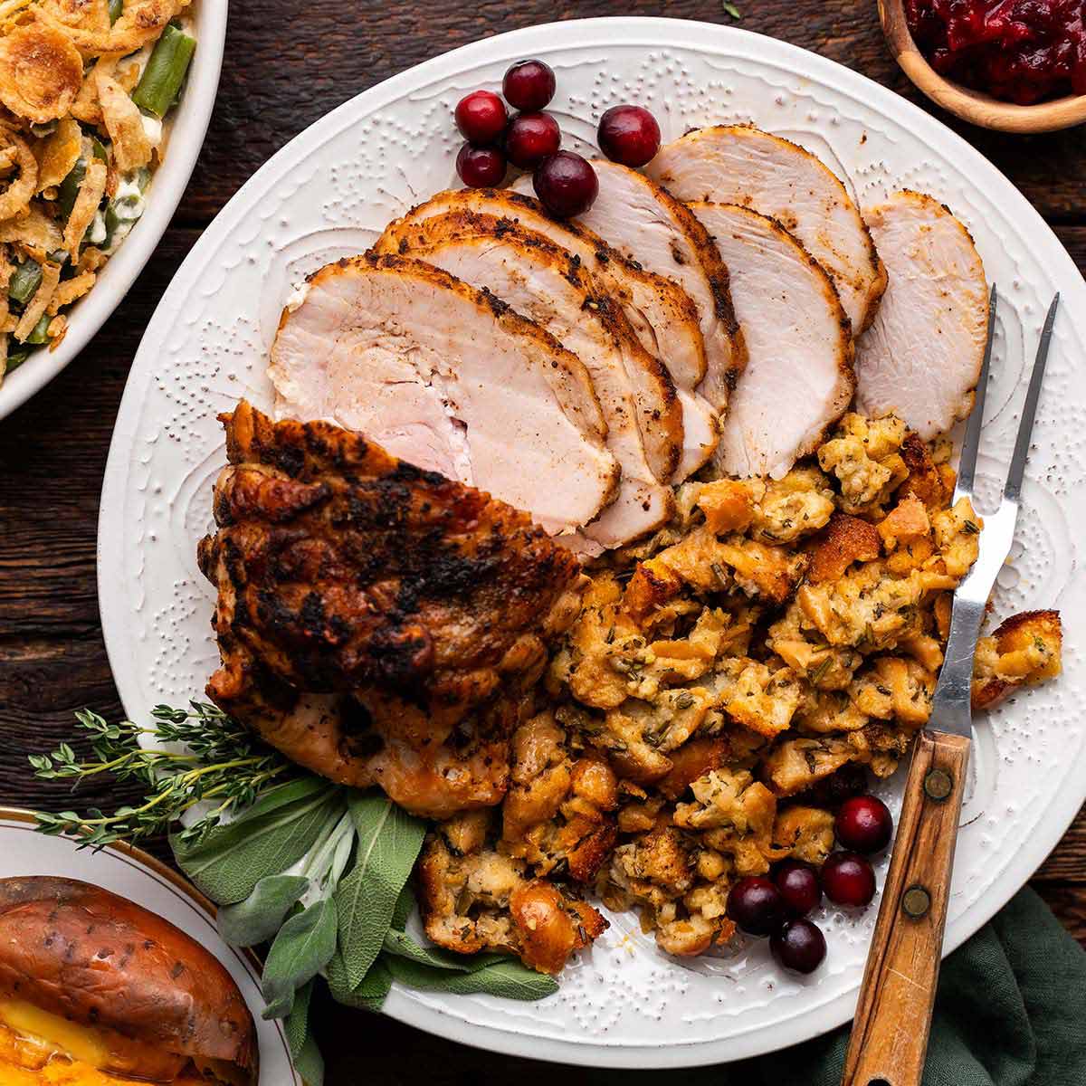 Roasted Turkey Breast With Stuffing
