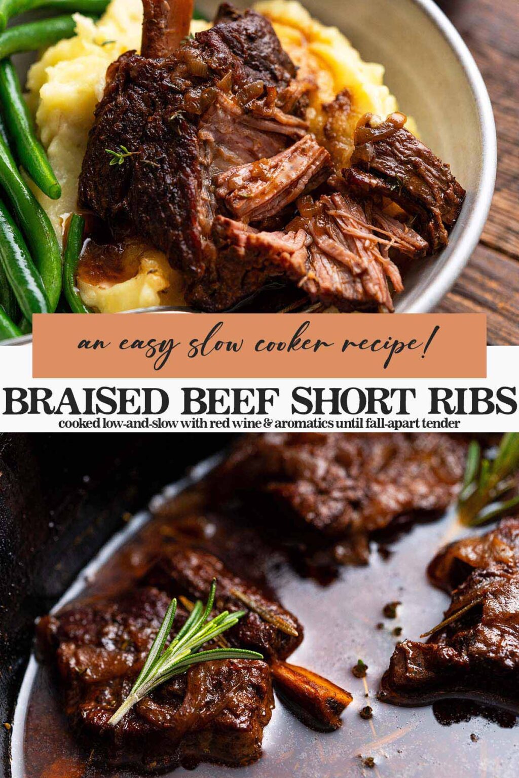 Tender Crockpot Beef Short Ribs with Red Wine - An Edible Mosaic™