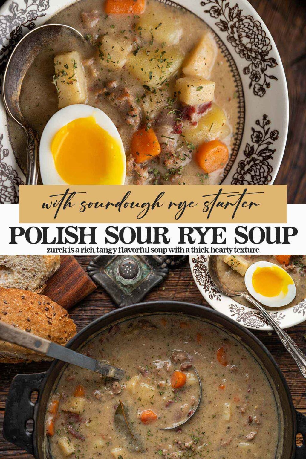 Żurek (Polish Sour Rye Soup Recipe) {video} - An Edible Mosaic™