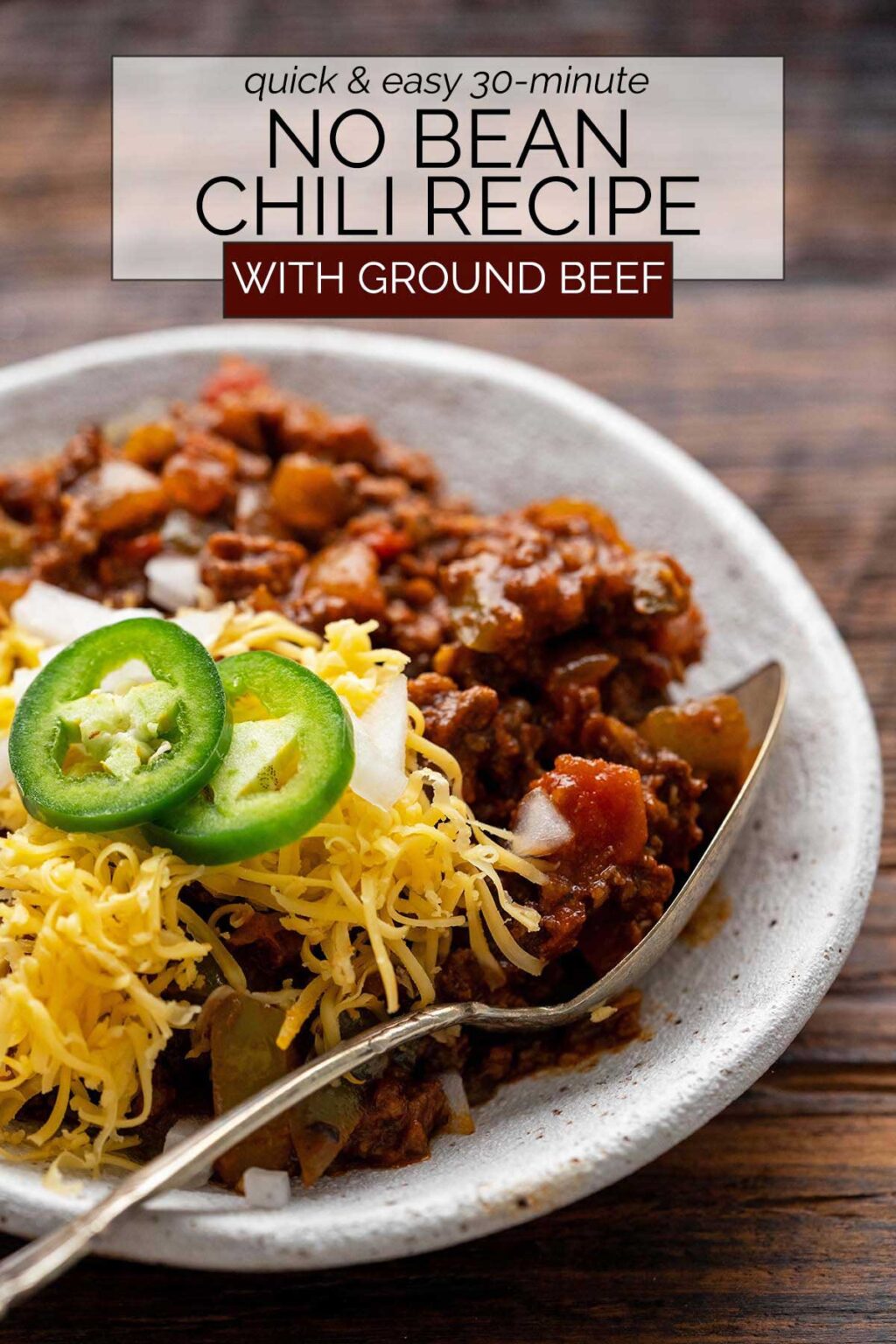 Quick & Easy No Bean Chili Recipe - An Edible Mosaic™