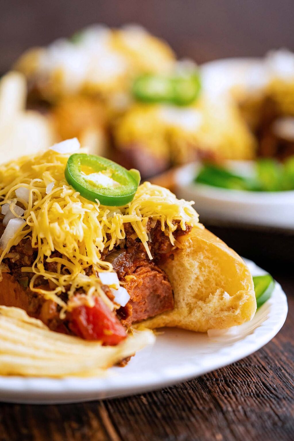 Chili Cheese Dogs Recipe {video} - An Edible Mosaic™