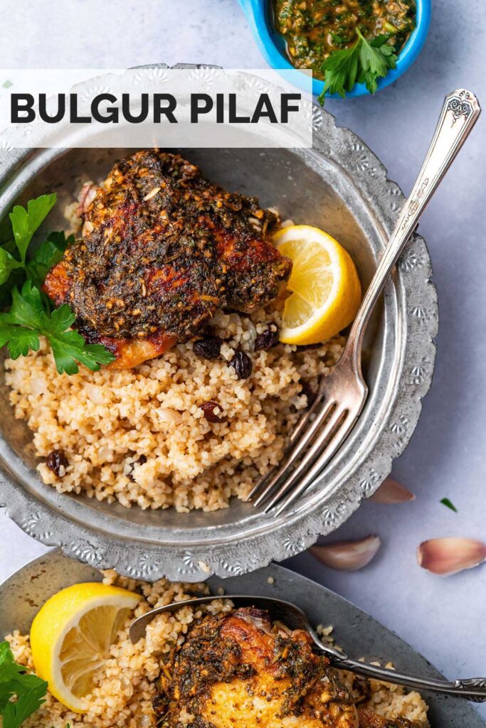 Bulgur Wheat Pilaf Recipe With Raisins - An Edible Mosaic™